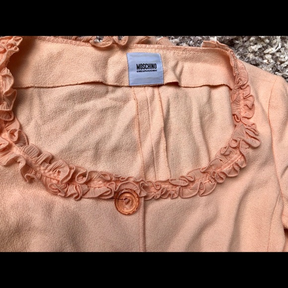 Moschino | Jackets & Coats | Moschino Pink Ruffle Jacket Blazer Sz 2 ...